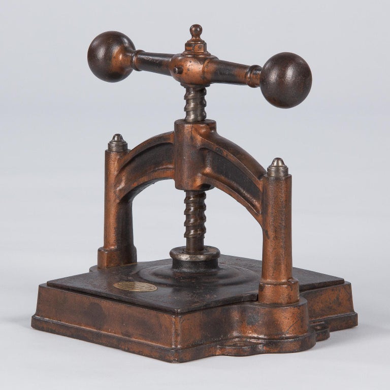 French Cast Iron Book Press, Fortin and Co, Early 1900s at 1stDibs