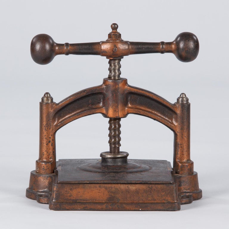 French Cast Iron Book Press, Fortin and Co, Early 1900s at 1stDibs