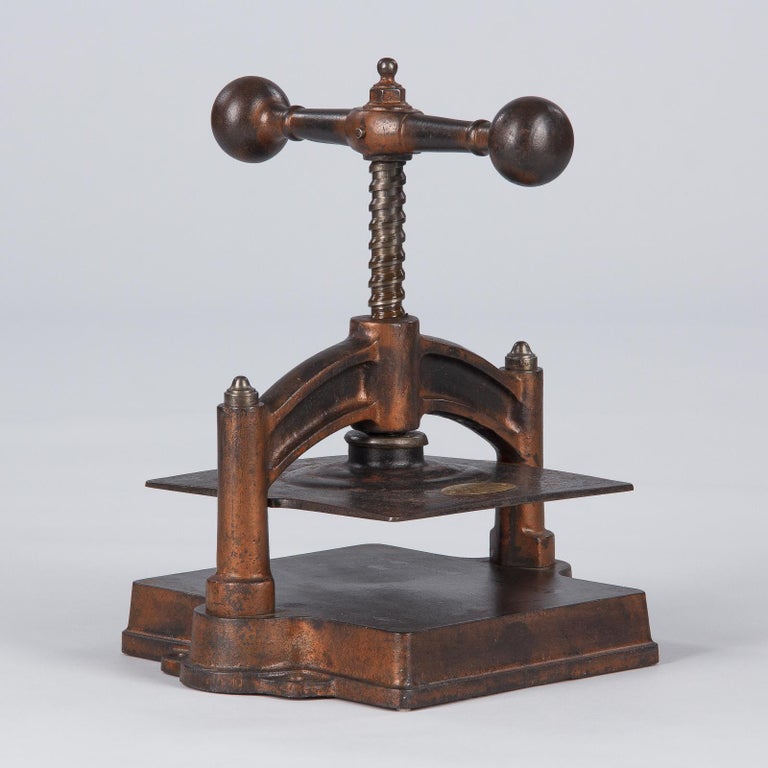 French Cast Iron Book Press, Fortin and Co, Early 1900s at 1stDibs