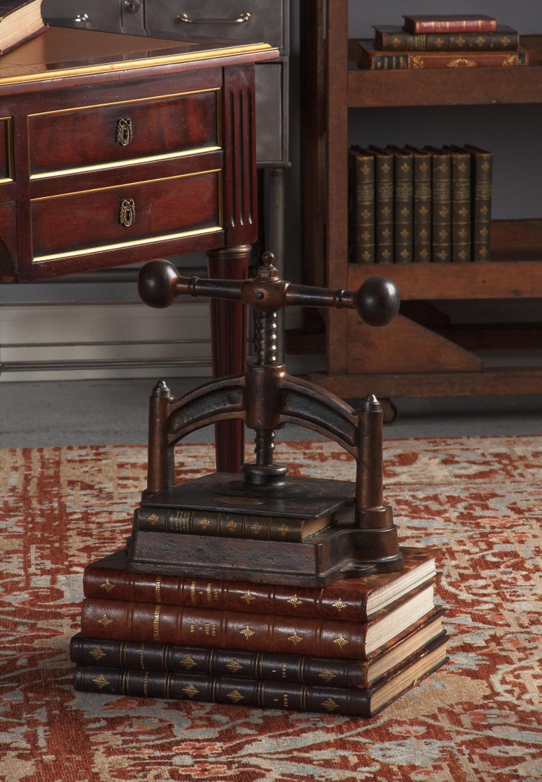 French Cast Iron Book Press, Fortin and Co, Early 1900s at 1stDibs