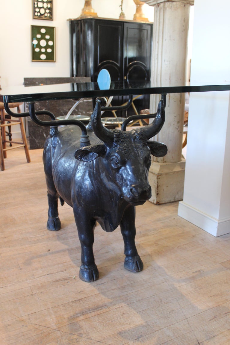 French Cast Iron Bull Table at 1stDibs