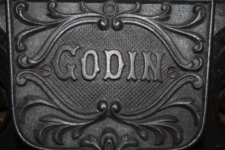 French Cast Iron Stove with Brass Accents by Godin, circa 1910 at ...