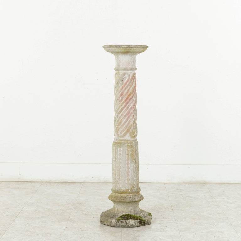 French Cast Stone Column, Pillar or Pedestal from Normandy at 1stDibs