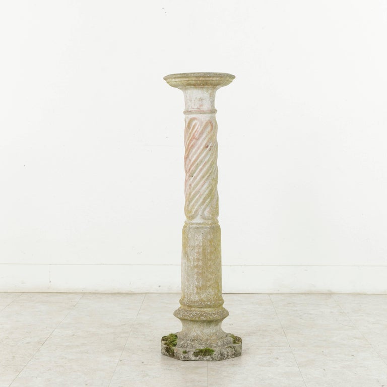 French Cast Stone Column, Pillar or Pedestal from Normandy at 1stDibs