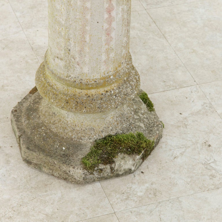 French Cast Stone Column, Pillar or Pedestal from Normandy at 1stDibs