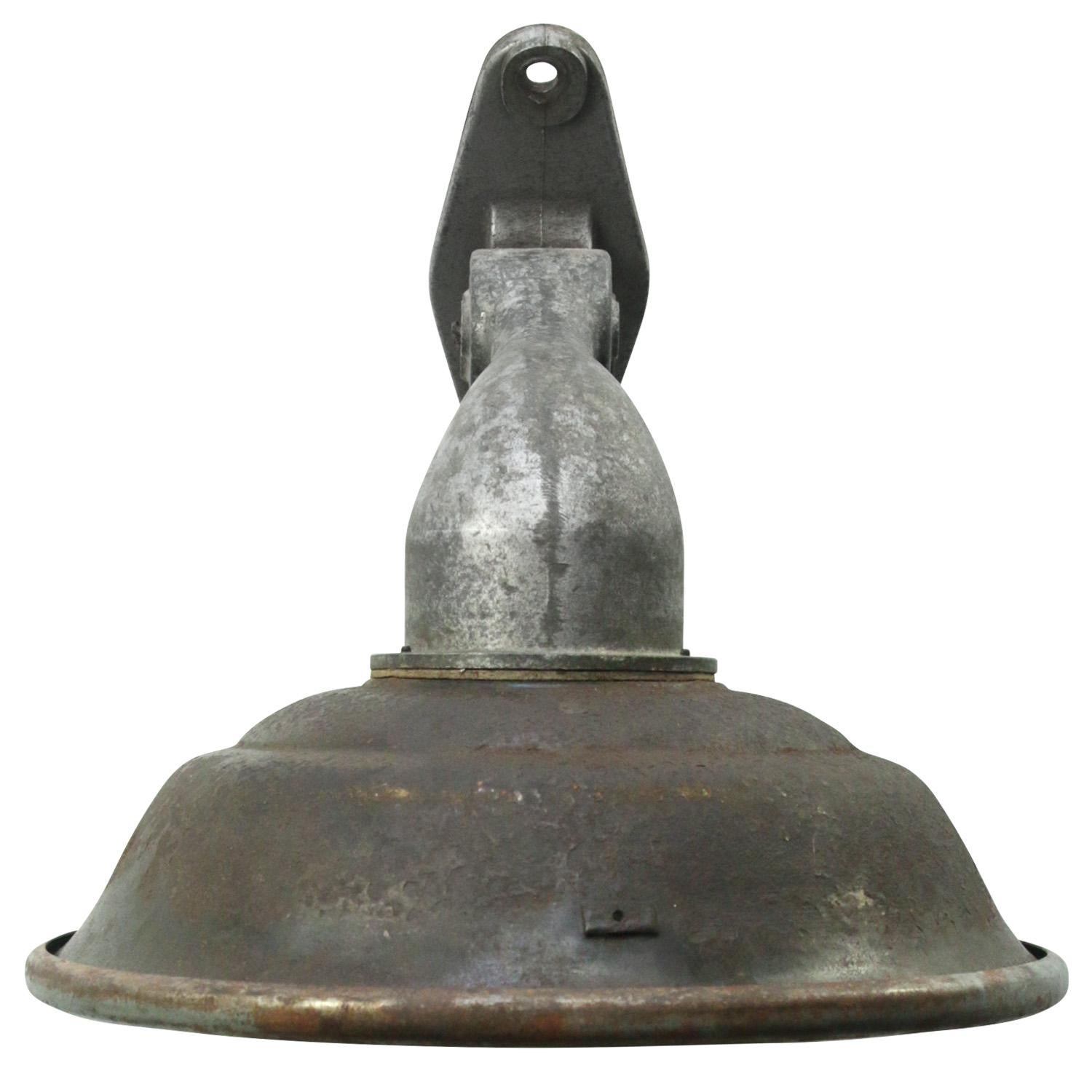 French Cast Vintage Industrial Frosted Glass Wall Light Scone at 1stDibs