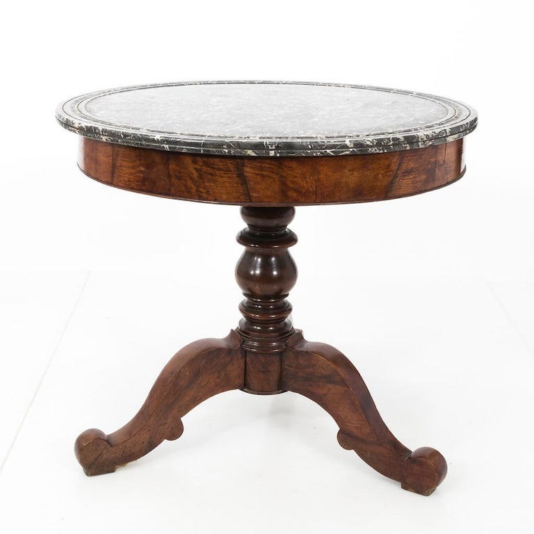 Antique French Second Empire Round Pedestal Table at 1stDibs