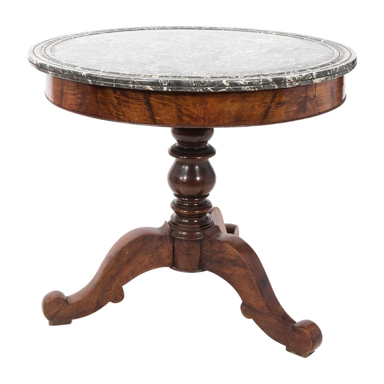 Antique French Second Empire Round Pedestal Table at 1stDibs