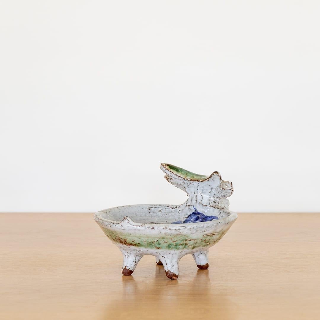 French Ceramic Bull Vide Poche by Albert Thiry For Sale at 1stDibs