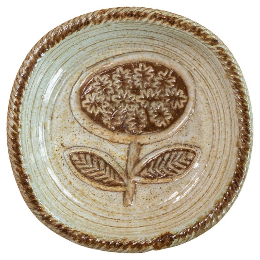 Mid-Century Modern Round Ceramic Dish Made by Guérin, France at 1stDibs