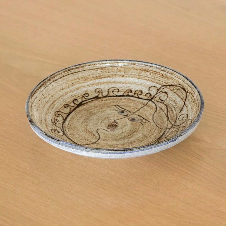 French Ceramic Plate with Face at 1stDibs