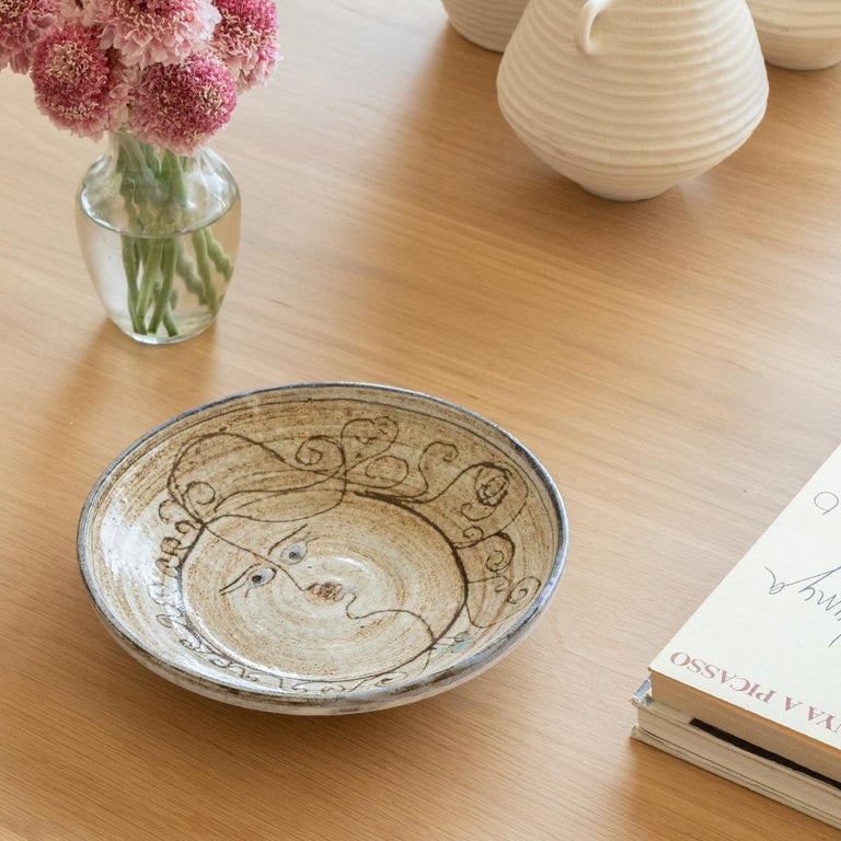 French Ceramic Plate with Face at 1stDibs