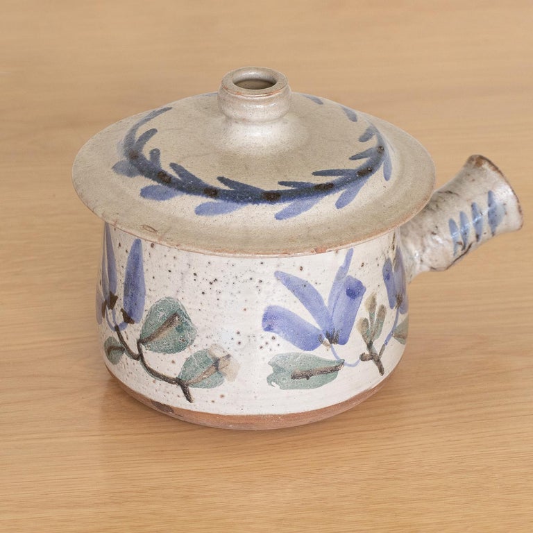 French Ceramic Pot with Lid by Gustave Reynaud For Sale at 1stDibs