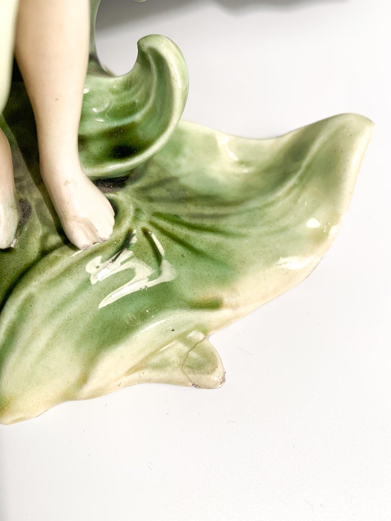 French Ceramic Sculpture of Lady Liberty with Early 20th Century Flower ...