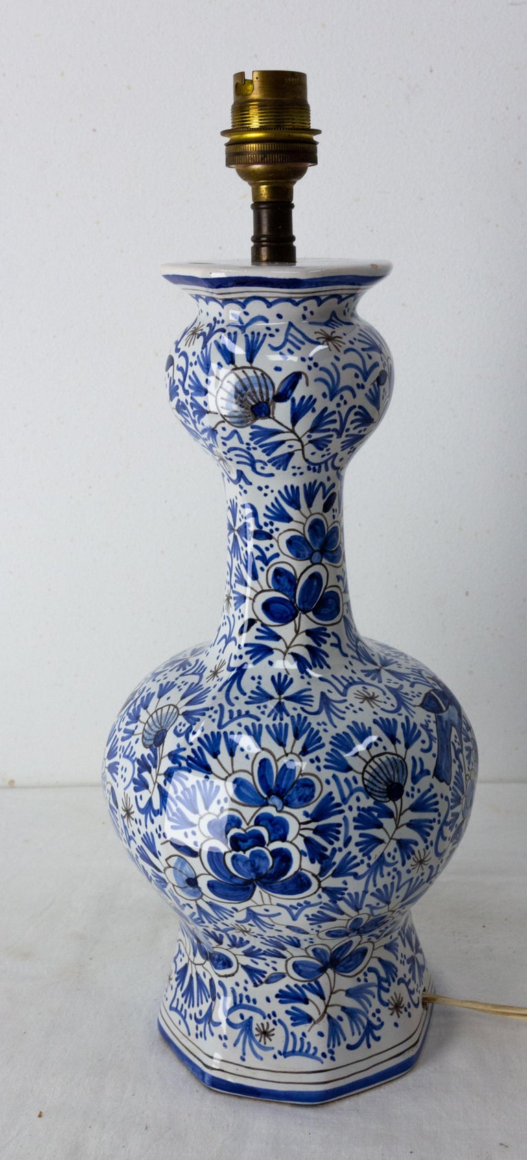 French Ceramic Table Lamp in the Delft Style, Mid-Century For Sale at ...