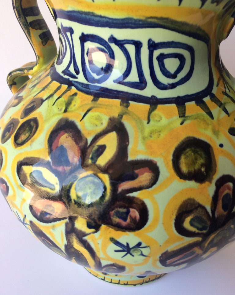 French Ceramic Vase with Handles from Quimper, France by Keraluc ...