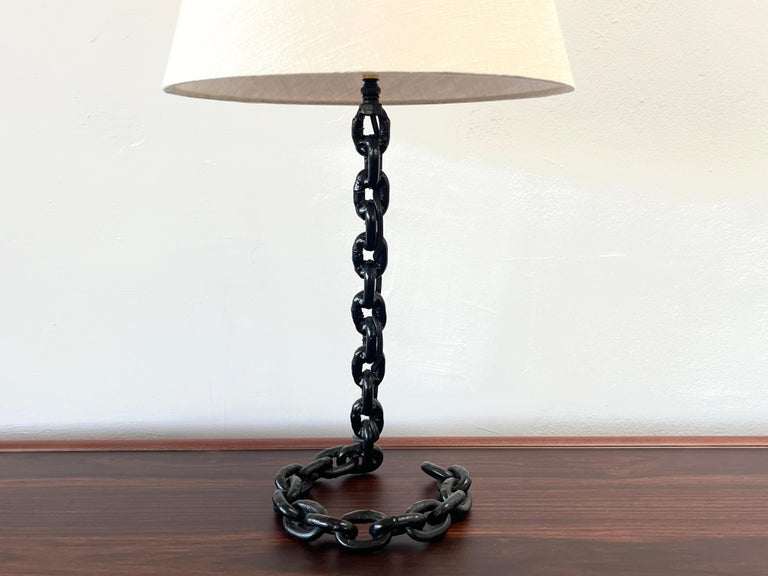 French Chain Link Table Lamp For Sale at 1stDibs