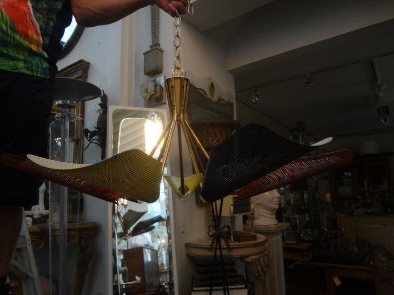 French Chandelier Attributed To Mathieu Matégot For Sale at 1stDibs