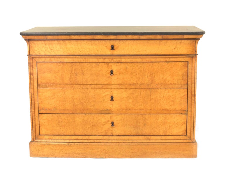 French Charles X Maple Chest For Sale at 1stDibs