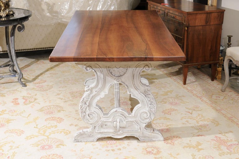 French Cherry Trestle Table For Sale at 1stDibs
