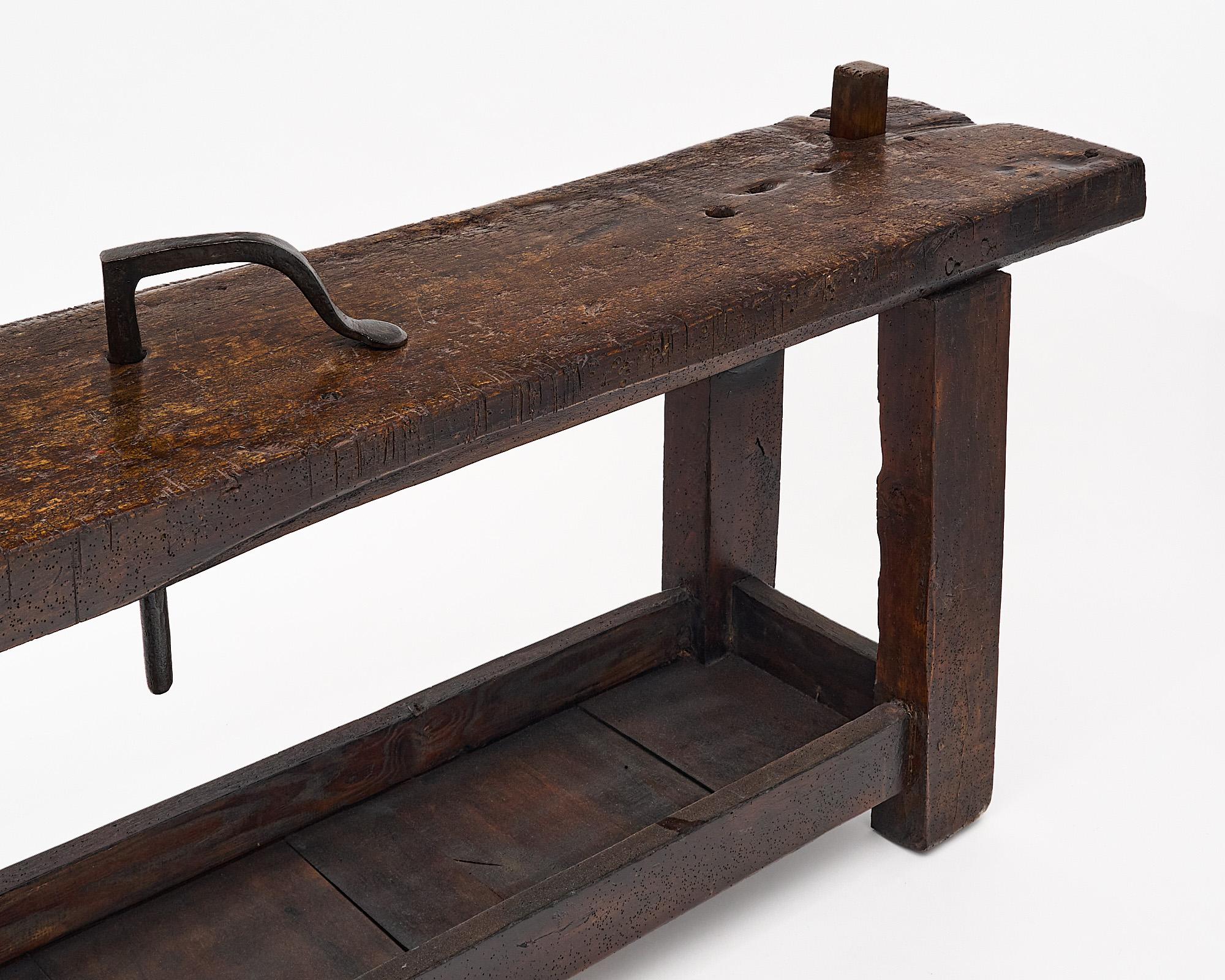French Chestnut Antique Workbench For Sale at 1stDibs