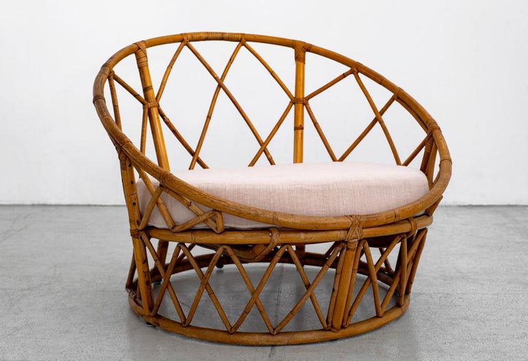 French Circular Rattan Chairs at 1stDibs