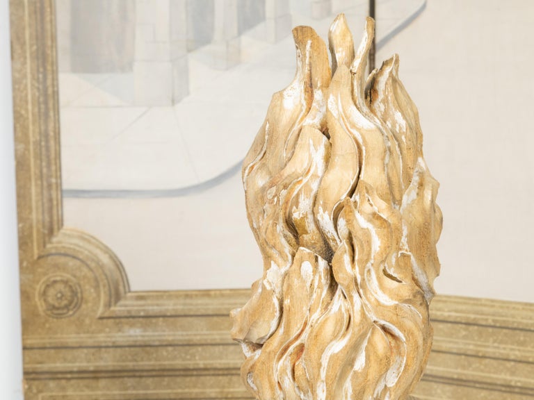 French Classical Style 19th Century Carved Wood Pots à Feu with Traces ...