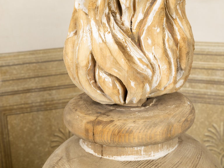 French Classical Style 19th Century Carved Wood Pots à Feu with Traces ...