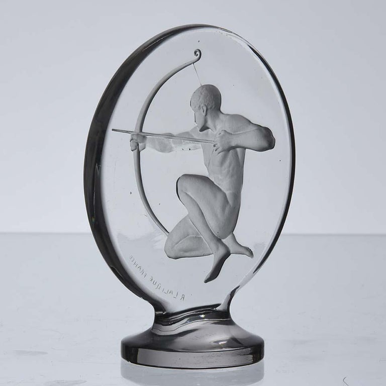 French Clear Glass Car Mascot 'The Archer' by René Lalique at 1stDibs ...