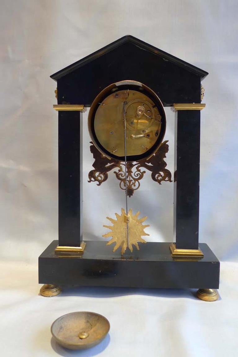 French Clock, Directoire Period, Portico Form, Signed Revel Paris For ...