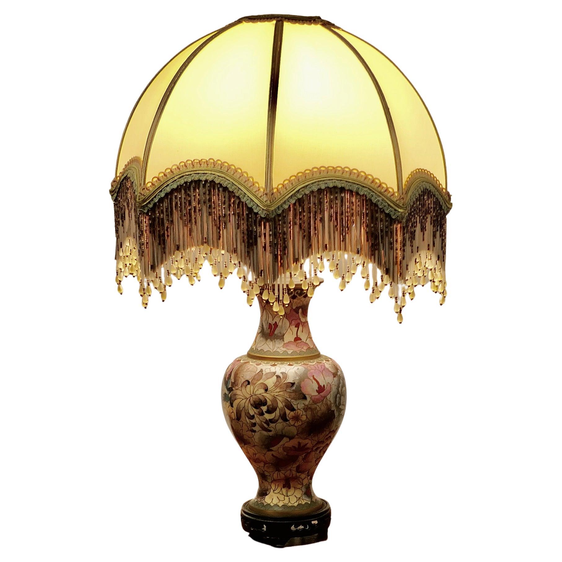 French Cloisonné Baluster Urn Table Lamp For Sale at 1stDibs