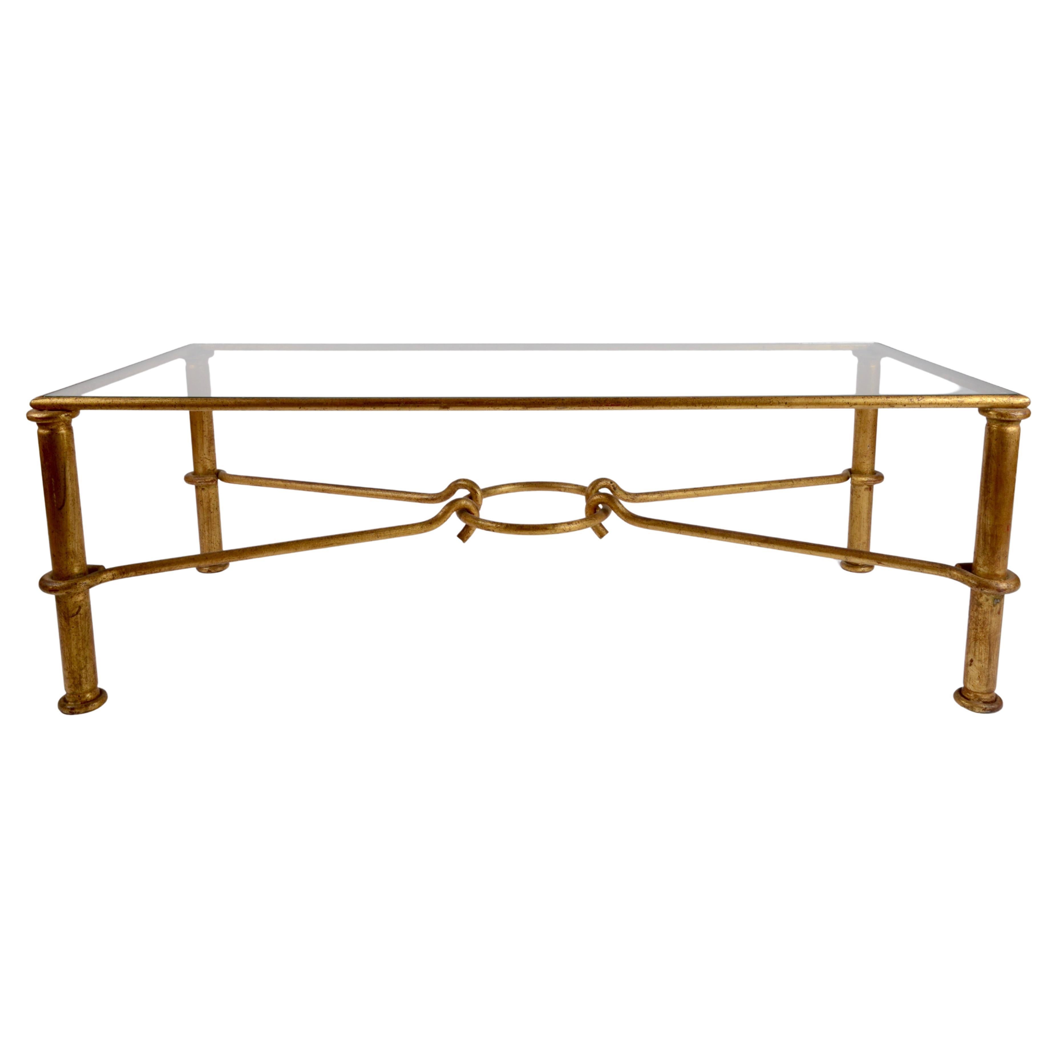 Vintage Gold Metal Coffee Table For Sale at 1stDibs