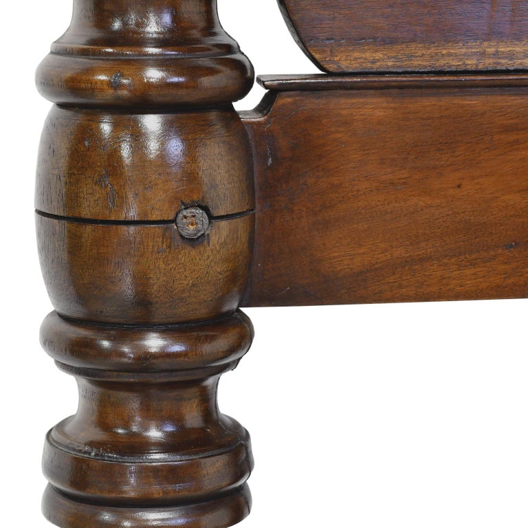 French Colonial Four-Poster King Bed in West Indies Walnut, Haiti ...