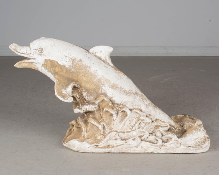French Composite Stone Dolphin Garden Fountain For Sale at 1stDibs