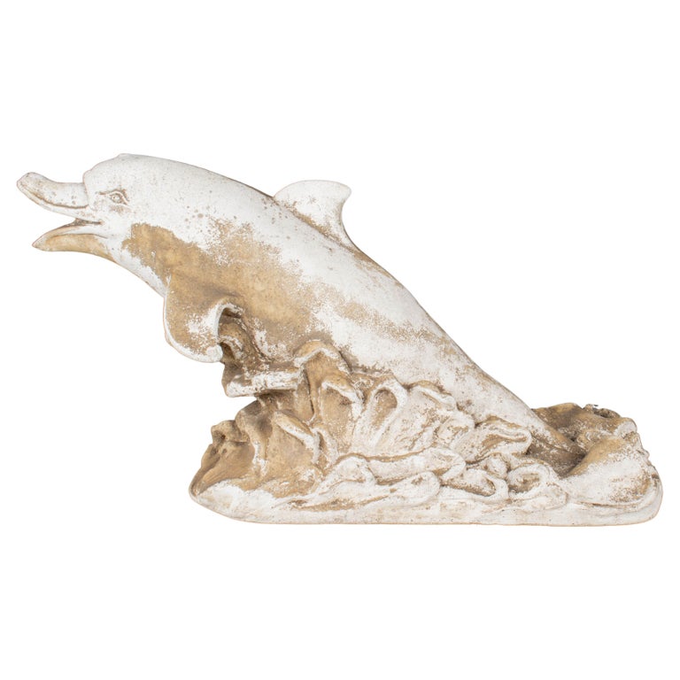 French Composite Stone Dolphin Garden Fountain For Sale at 1stDibs