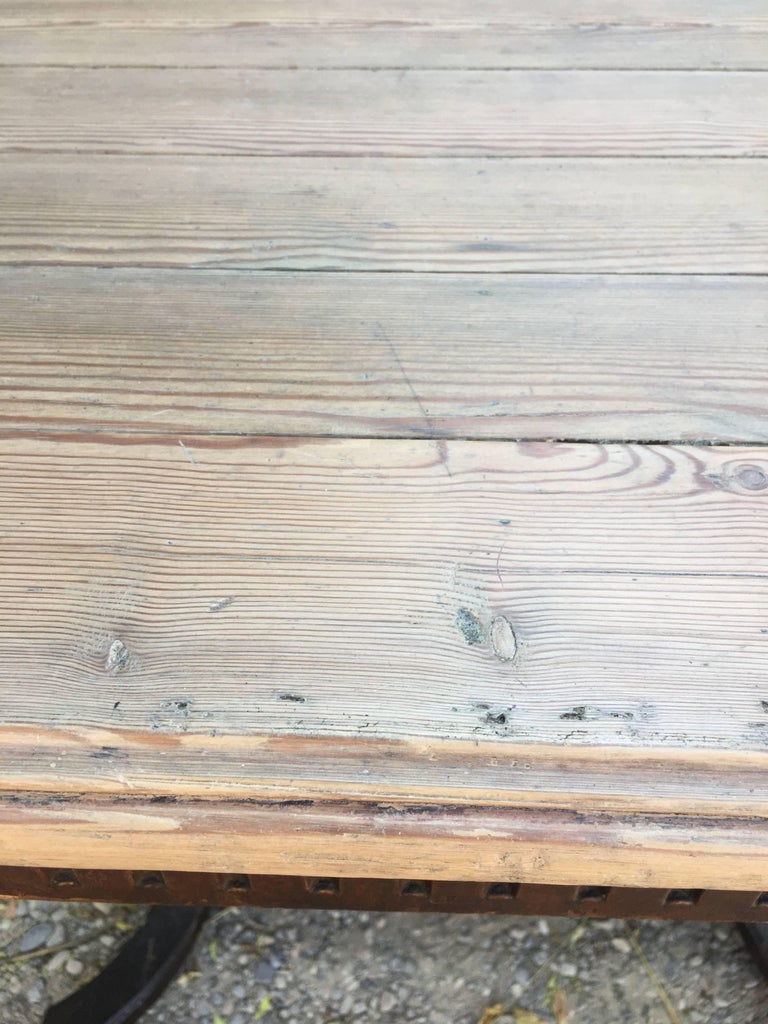 French Console Table with Rough Spruce Wood Top from 1890s For Sale at ...