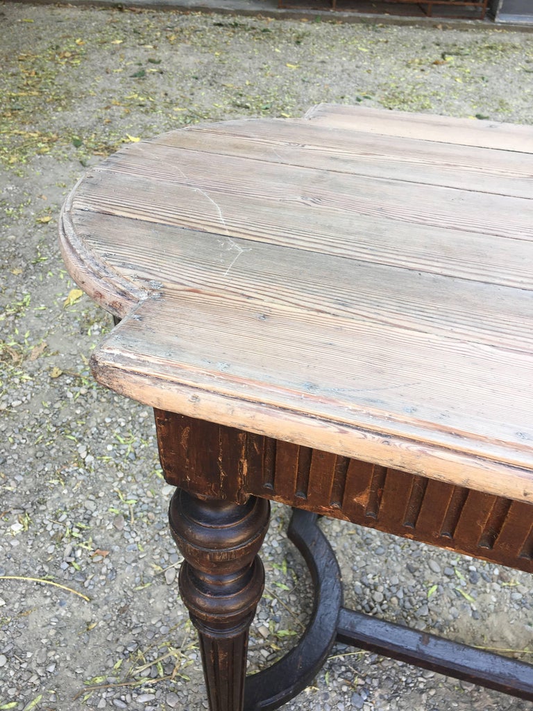 French Console Table with Rough Spruce Wood Top from 1890s For Sale at ...
