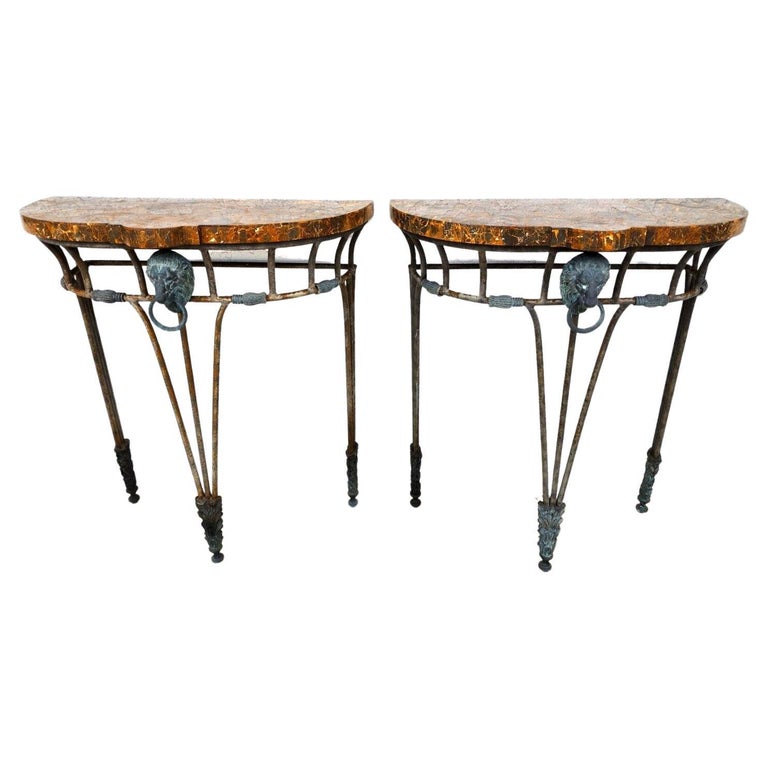 French Console Tables Bronze Tessellated Marble by MAITLAND SMITH - a ...