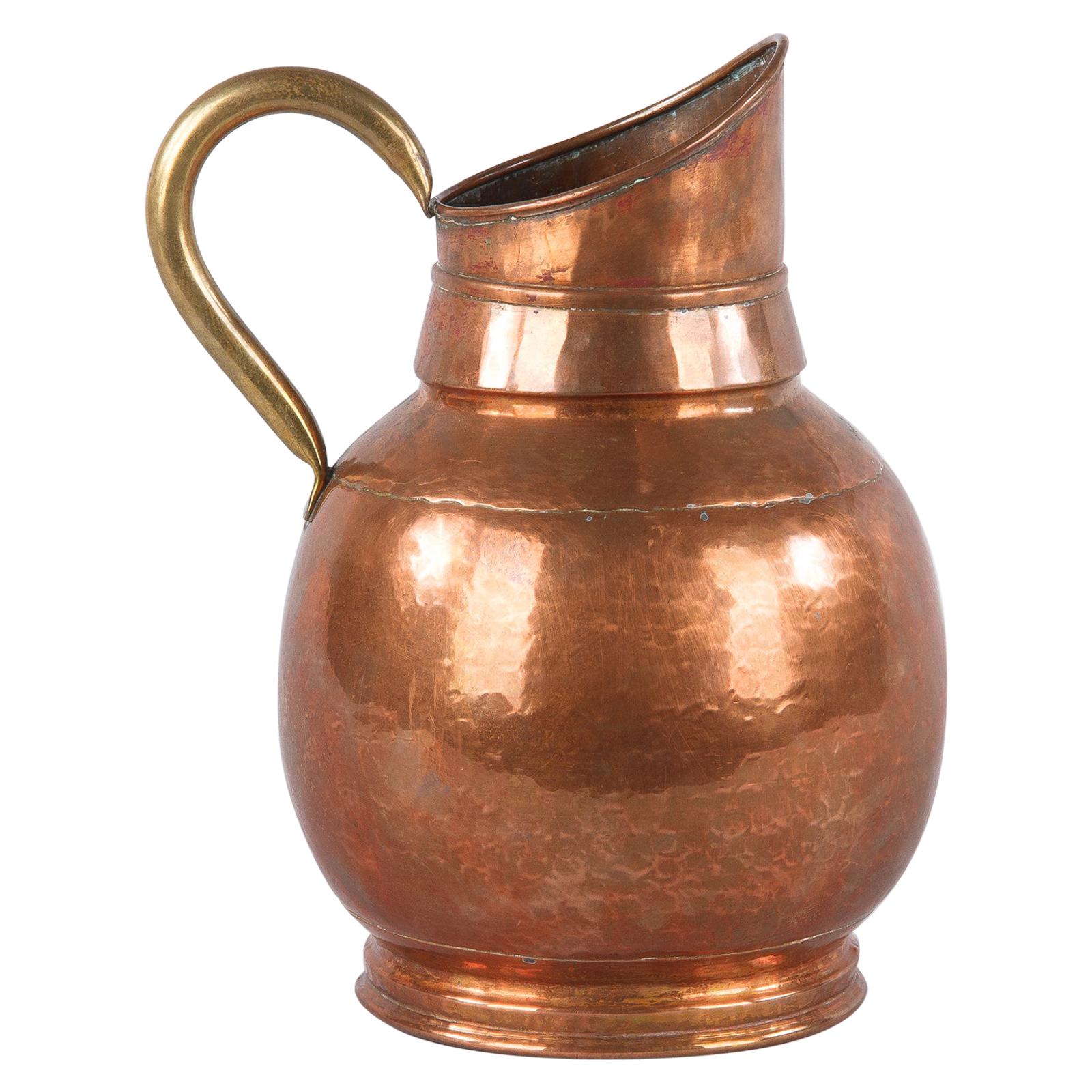 Early 1900s French Barrel-Shaped Wine Pitcher at 1stdibs