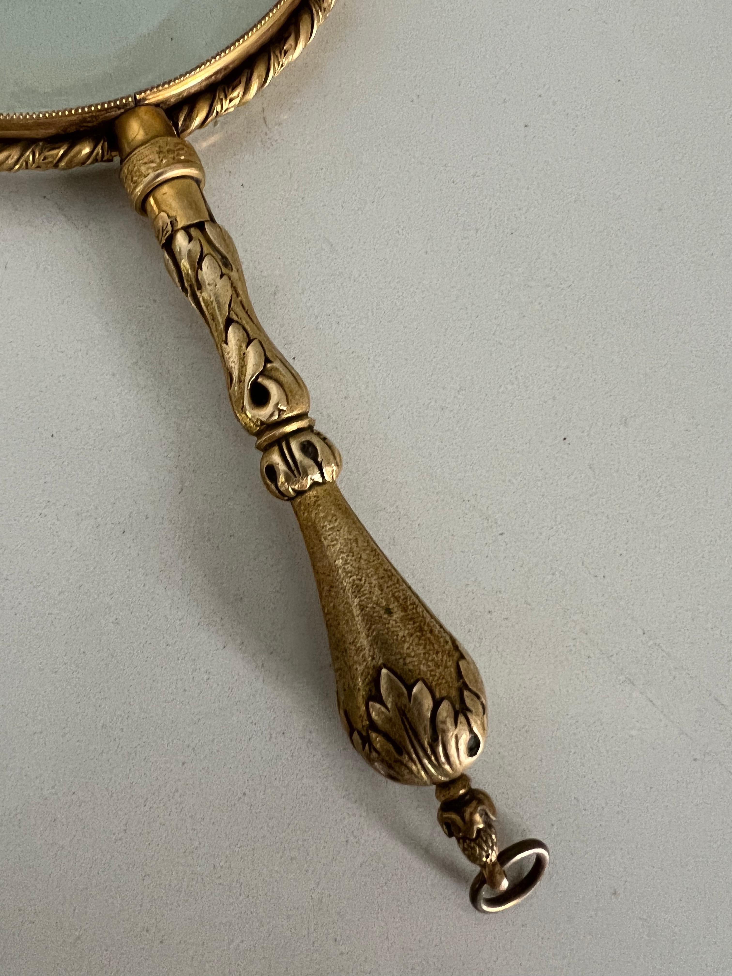French Copper Magnifying Glass with Weighted Handle at 1stDibs