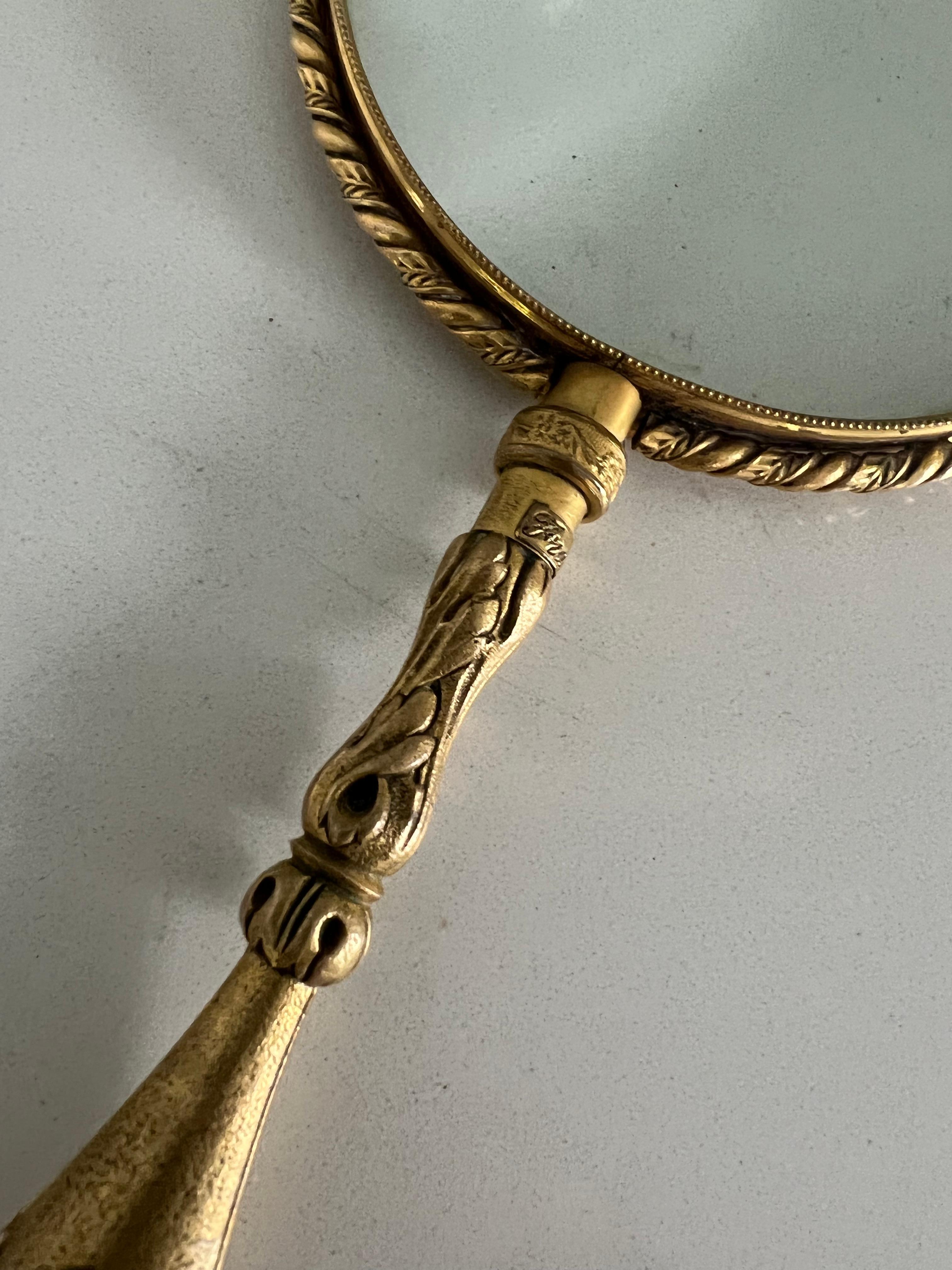 French Copper Magnifying Glass with Weighted Handle at 1stDibs