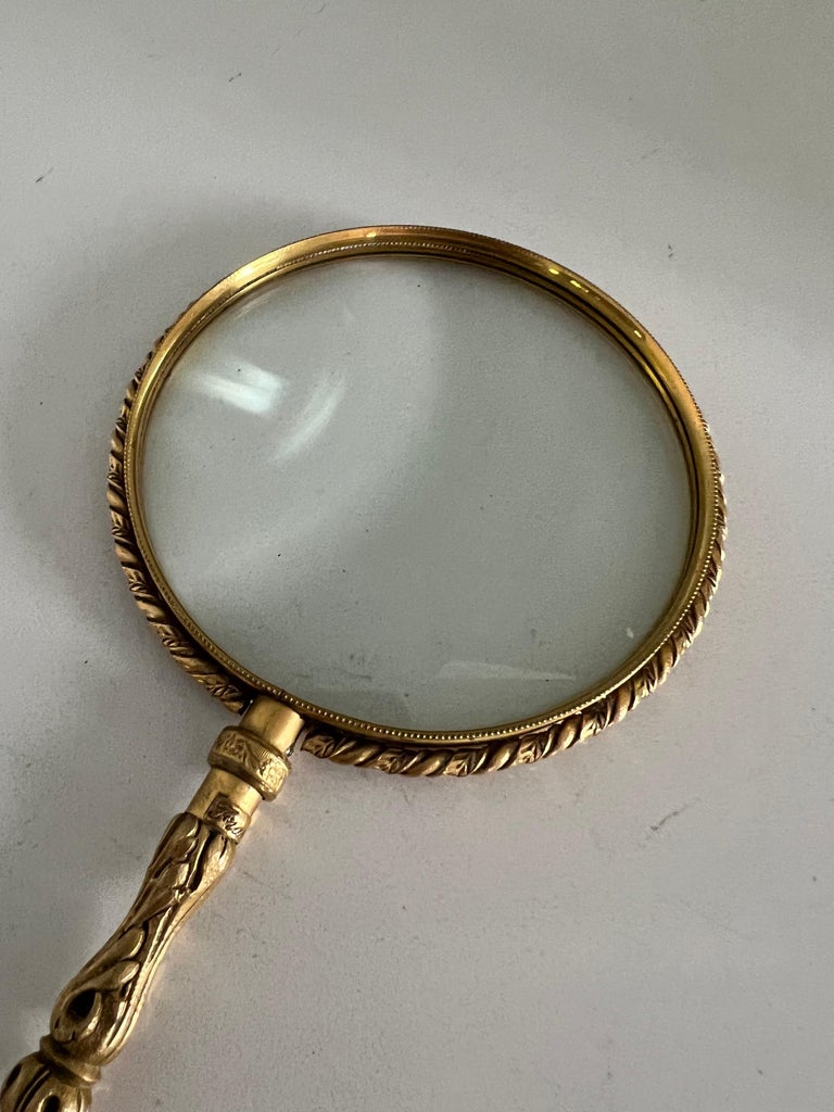 French Copper Magnifying Glass with Weighted Handle at 1stDibs