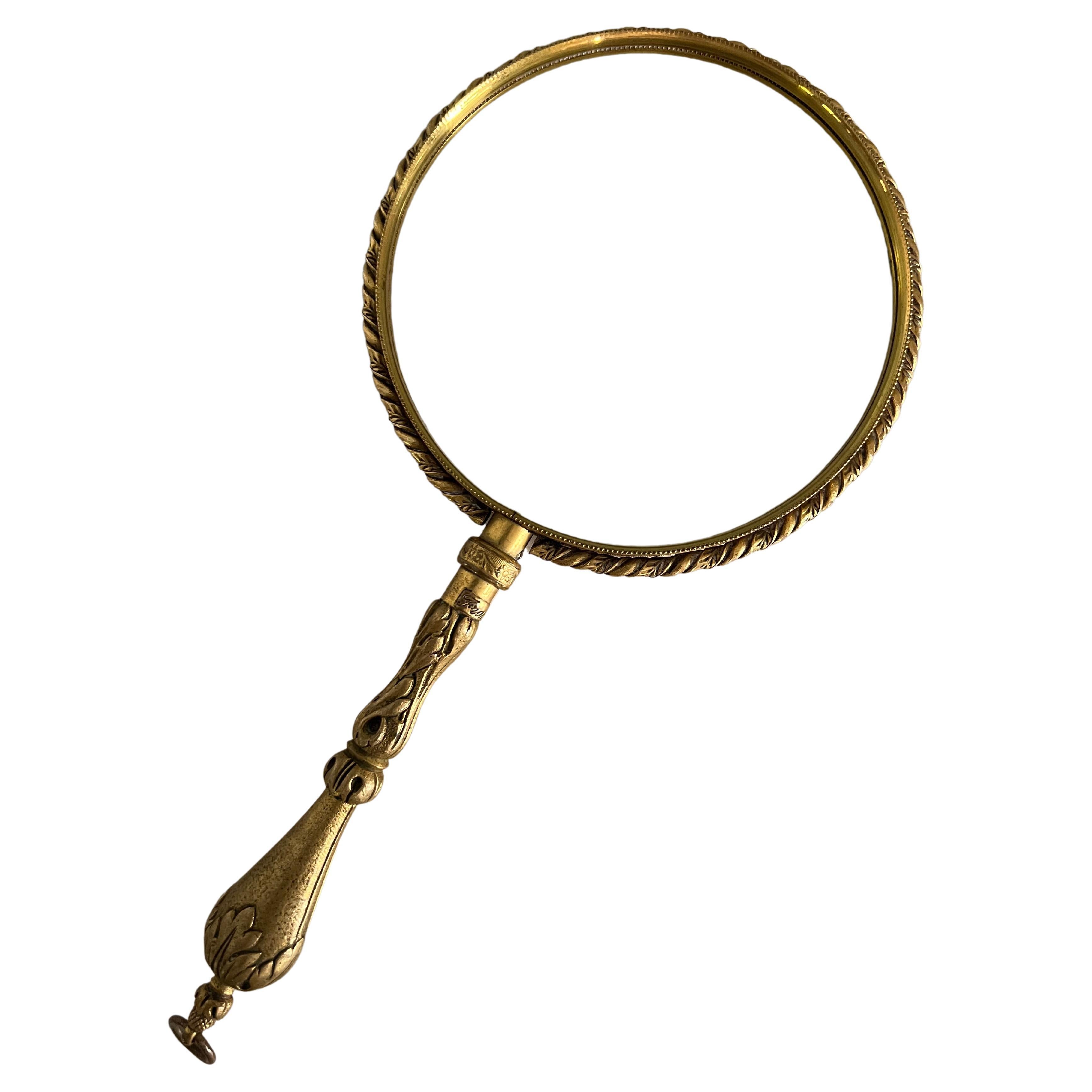 French Copper Magnifying Glass with Weighted Handle at 1stDibs