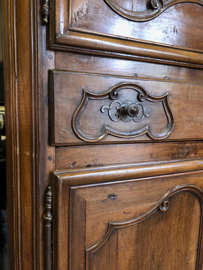 Big size French Corner Unit in Solid Walnut, with 4-Door Drawer For ...