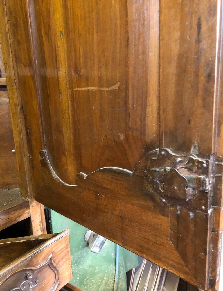 Big size French Corner Unit in Solid Walnut, with 4-Door Drawer For ...