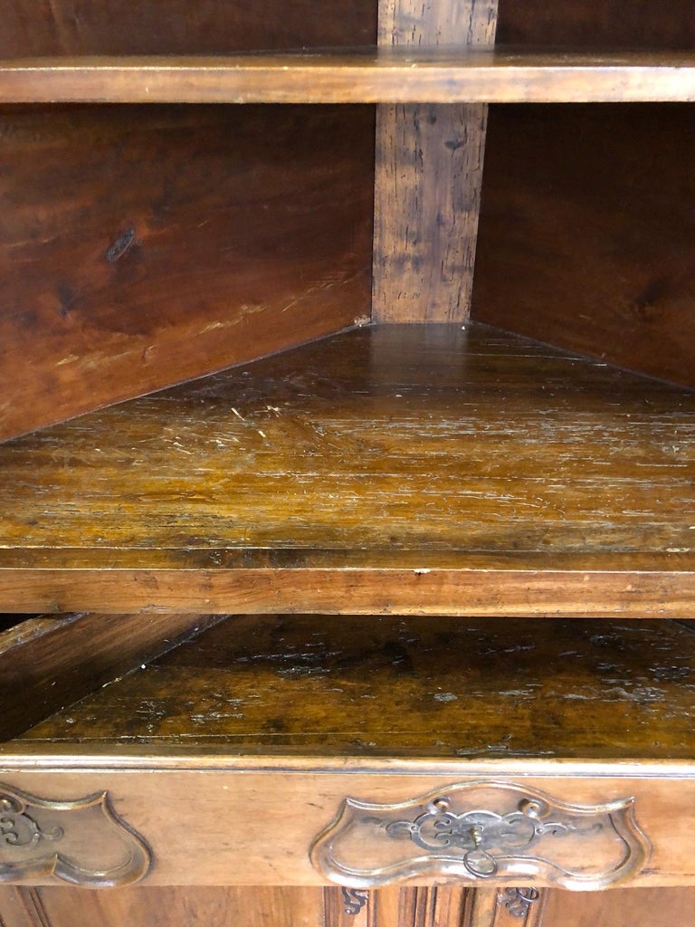 Big size French Corner Unit in Solid Walnut, with 4-Door Drawer For ...