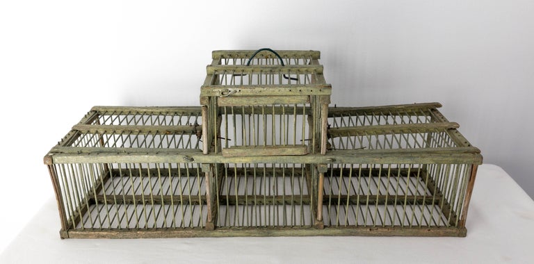 French Country Antique Beech and Iron Bird Cage, circa 1900 For Sale at ...