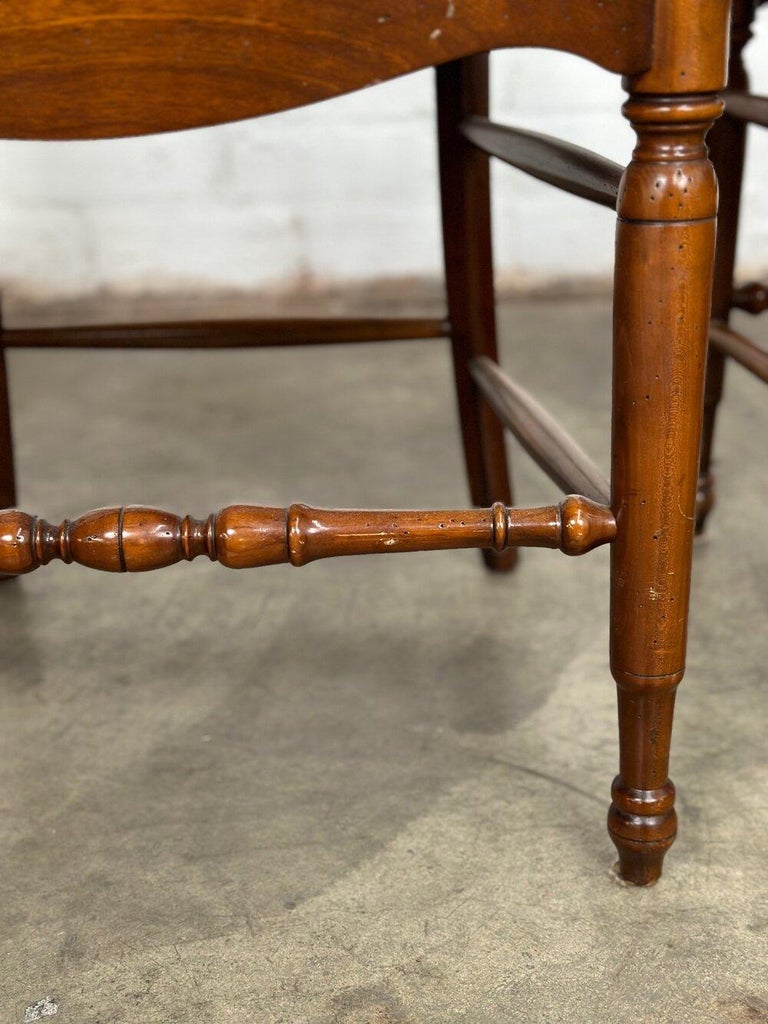 French Country Cherry Dining Chairs with Woven Seats, Set of 4 For Sale ...