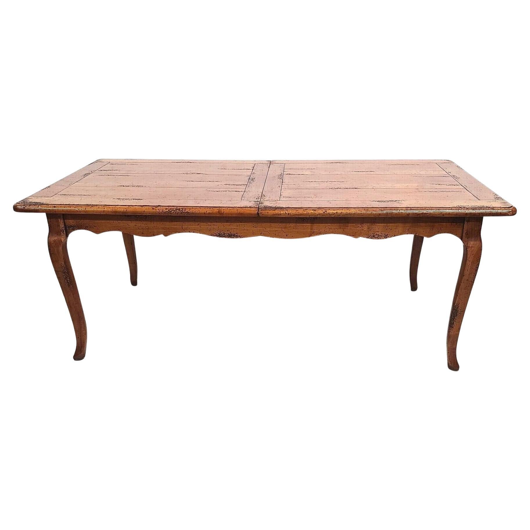 Antique Country French Draw Leaf Painted/Stained Dining Table at 1stDibs
