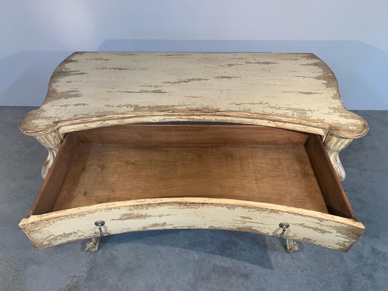French Country Louis XV Style Distressed Console or Entryway Table at ...